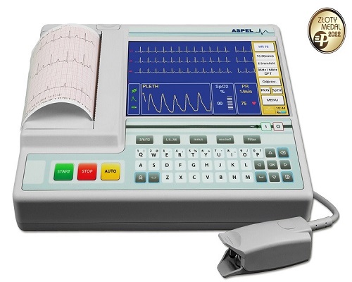 ASPEL ECG GREY v.07.305P - aparat EKG z funkcją pulsoksymetru