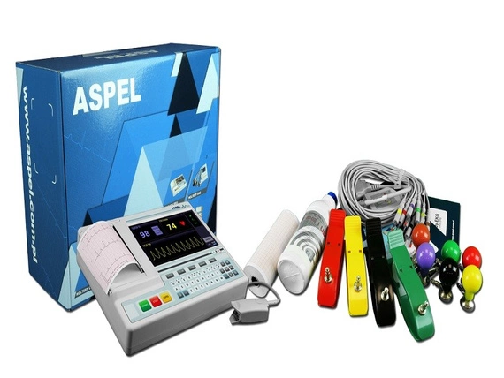 ASPEL ECG GREY v.07.305P - aparat EKG z funkcją pulsoksymetru